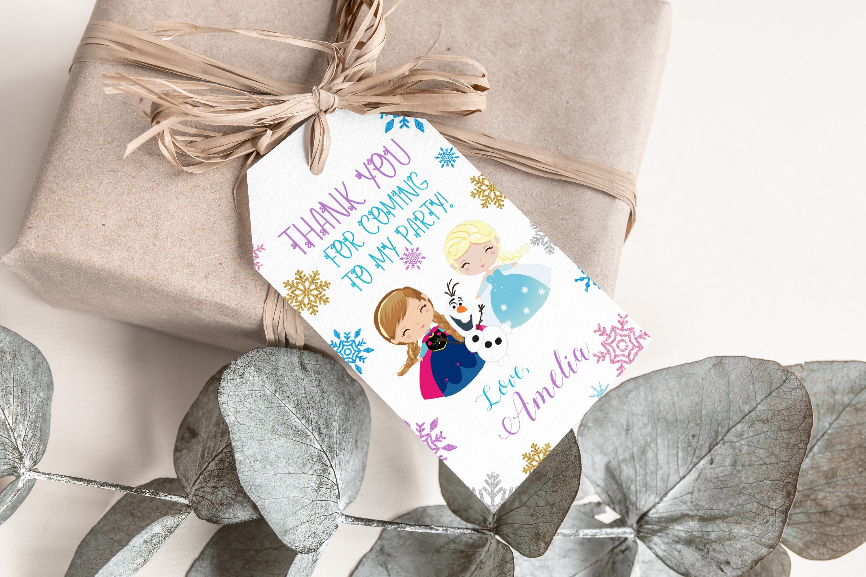 Frozen Thank You Tag Frozen Birthday Party Frozen Thank - Etsy