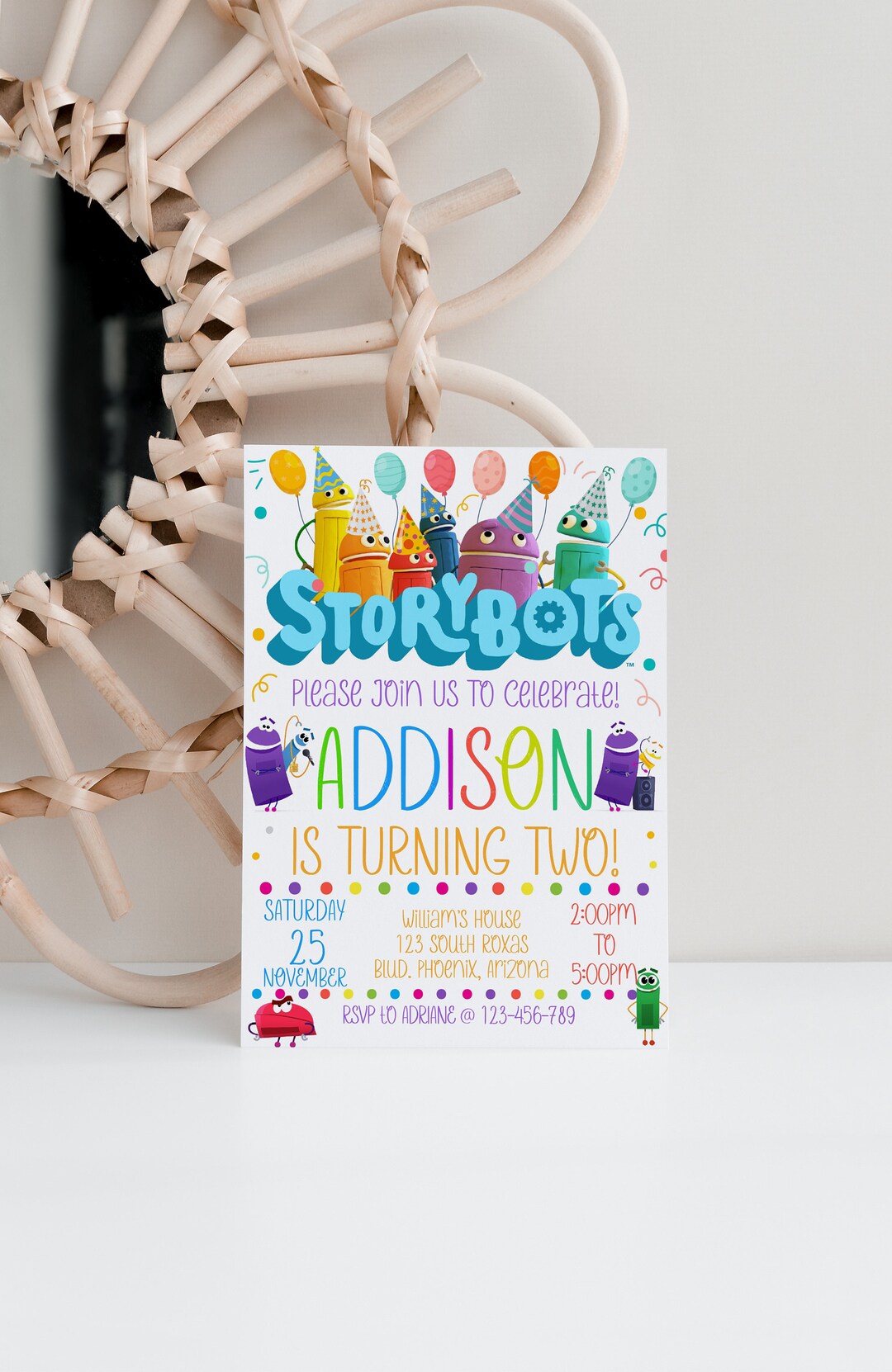 Storybots Invitation, Storybots Birthday Party Invite, Storybots Party ...