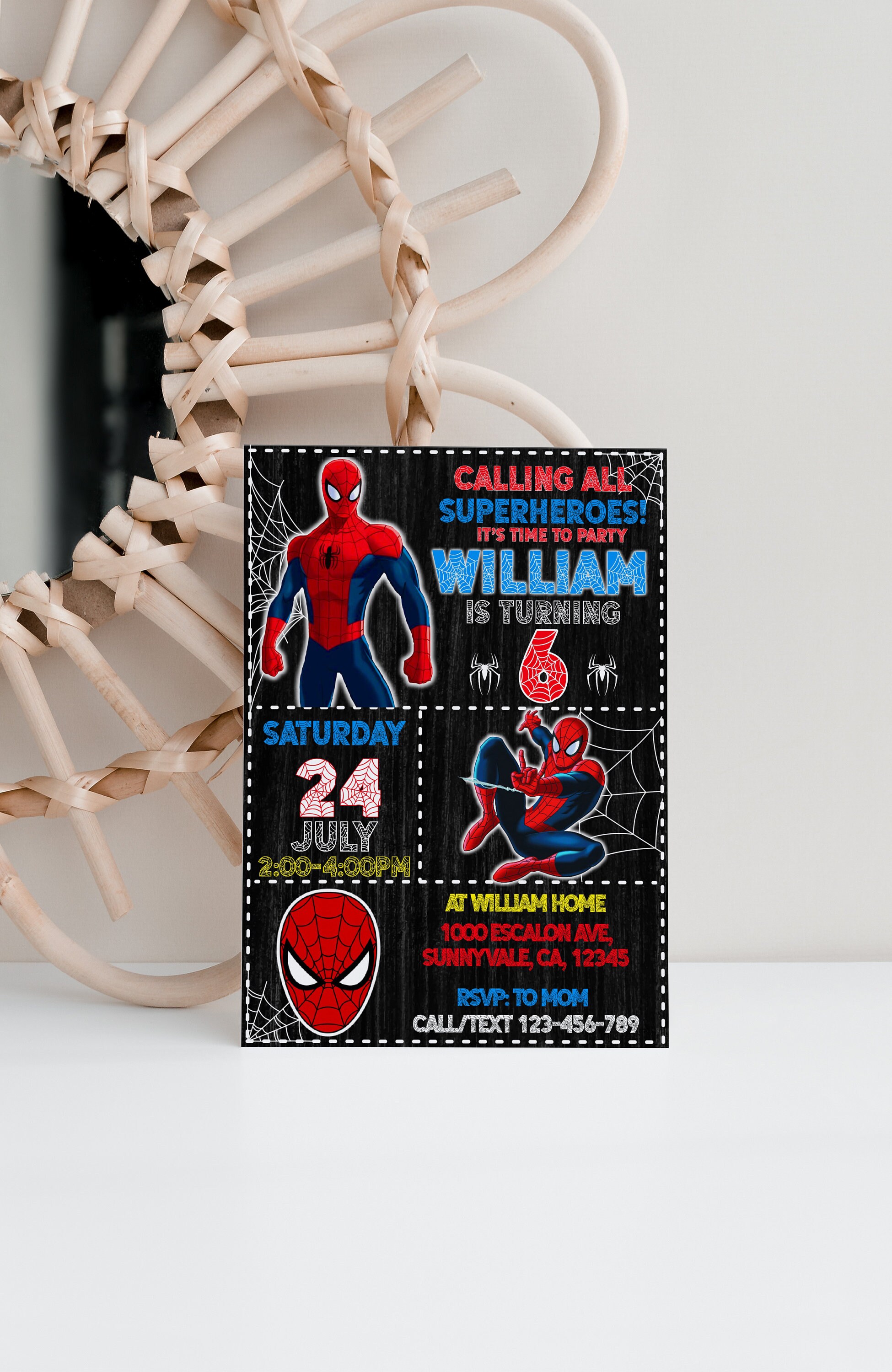 Editable Spiderman Birthday Invitation Spider-man Invite - Etsy Australia