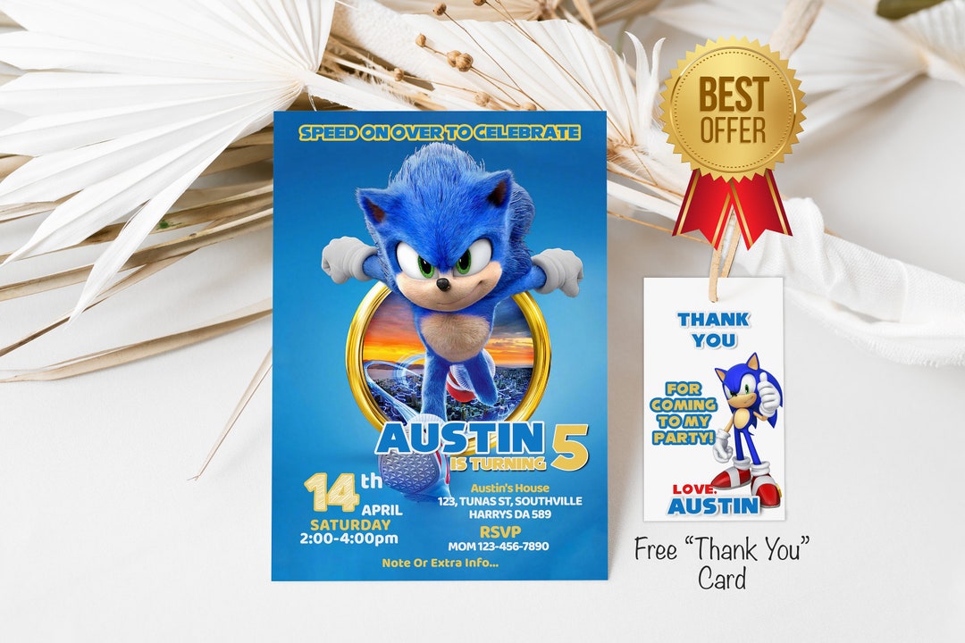 Sonic the Hedgehog Birthday Invitation | Editable and Printable Sonic ...