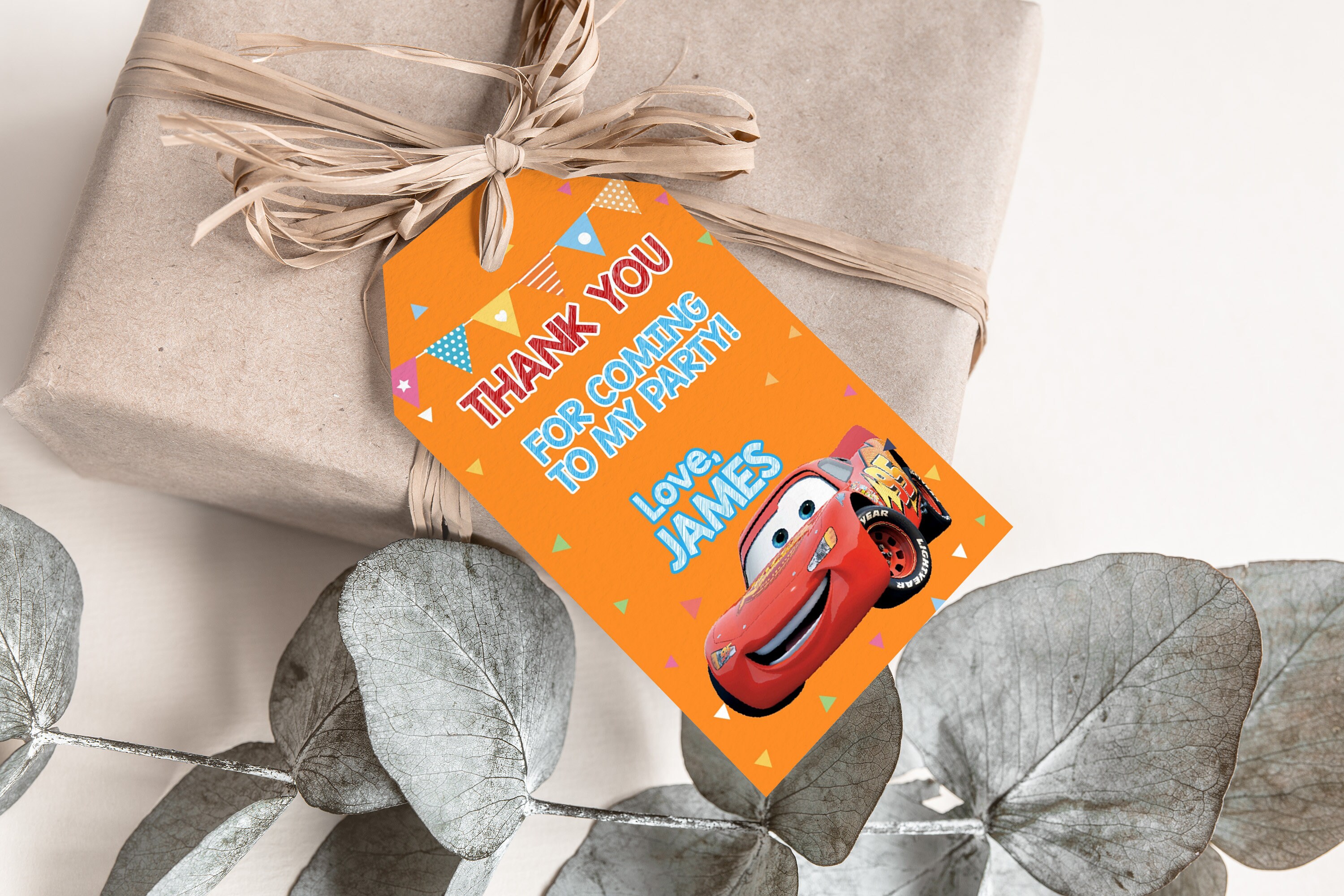 Cars Thank You Tag Cars Birthday Party Cars Thank You Gifts Template ...