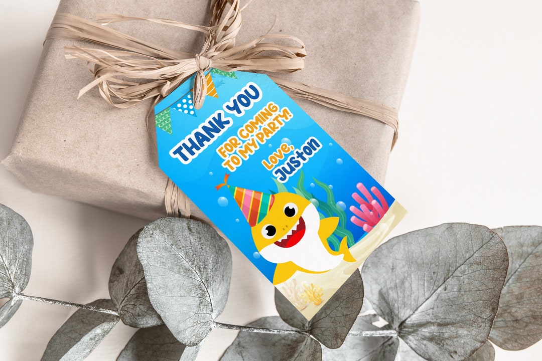 Shark Thank You Tag | Shark Birthday Party | Shark Thank You Gifts ...