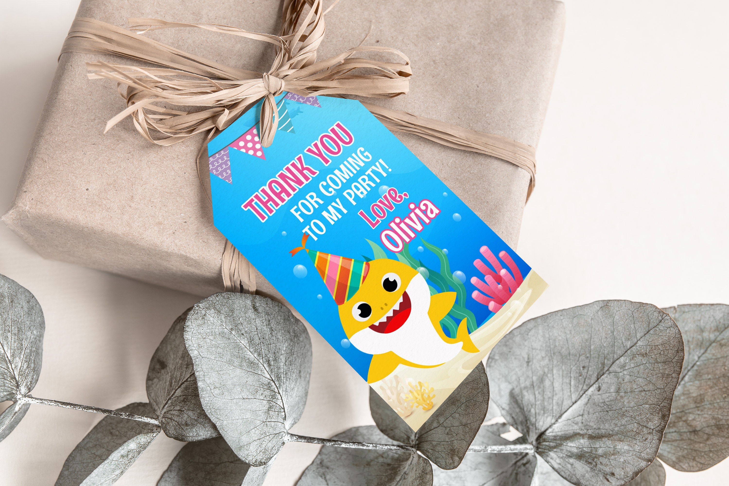 Shark Thank You Tag Shark Birthday Party Shark Thank You - Etsy