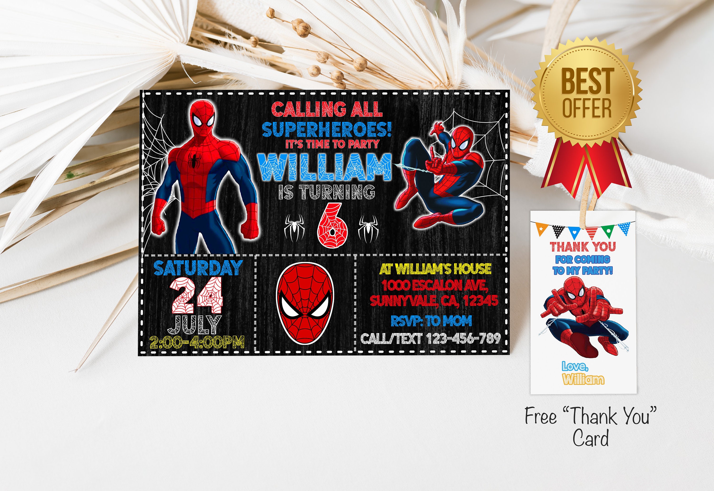Editable Spiderman Birthday Invitation Spider-man Invite - Etsy Canada