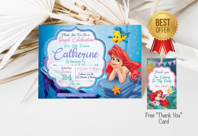 Little Mermaid Invitation Little Mermaid Birthday Party - Etsy