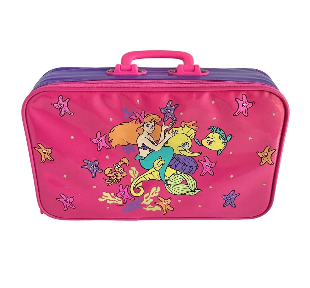 Vintage 90's Disney the Little Mermaid Ariel Vinyl Child's Suitcase ...