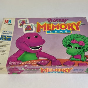 Vintage 1993 Barney Memory Game Milton Bradley Ages 3 to 6 Has 33 ...
