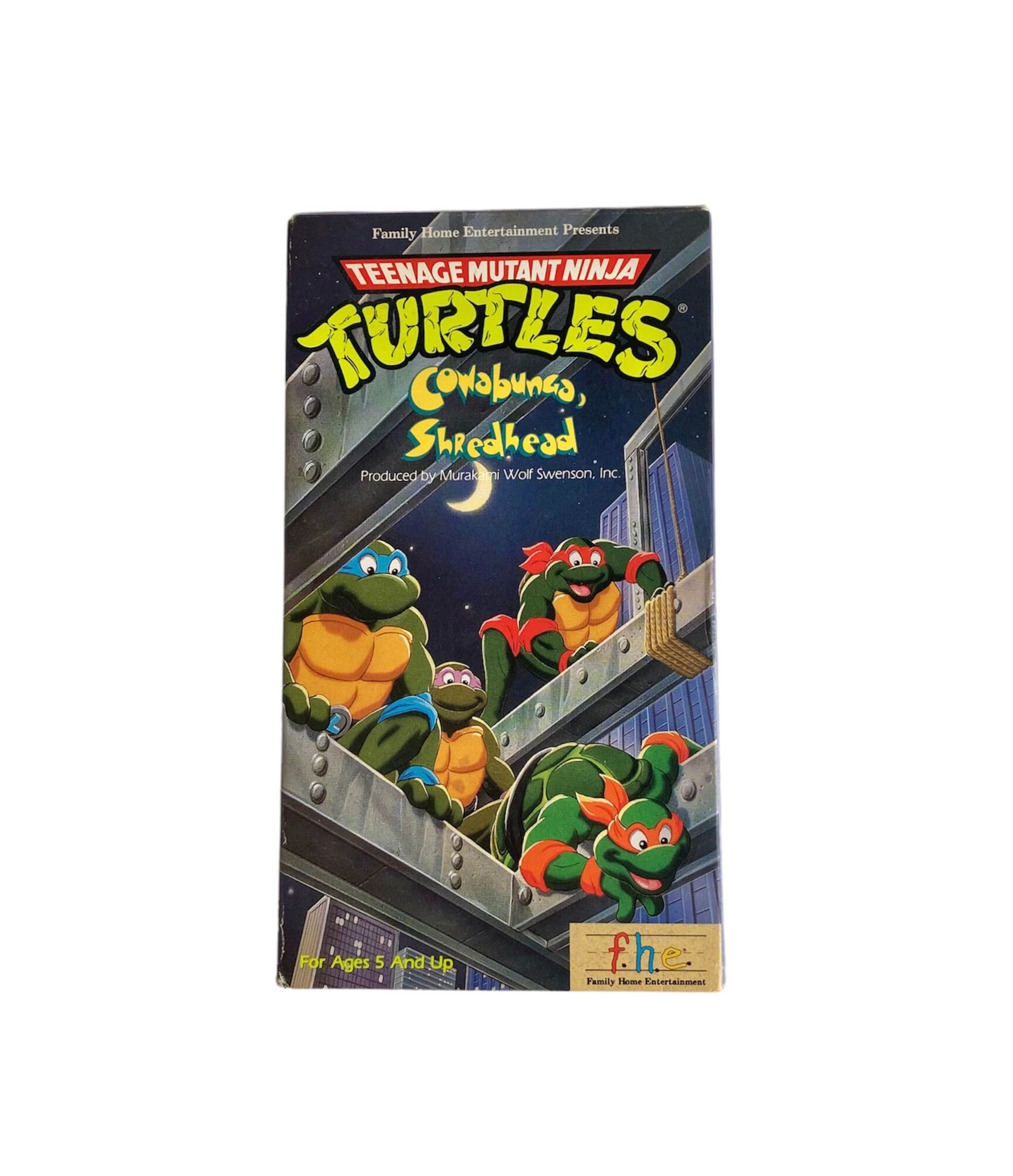 Vintage 1989 Teenage Mutant Ninja Turtles Cowabunga Shredhead VHS Tape ...