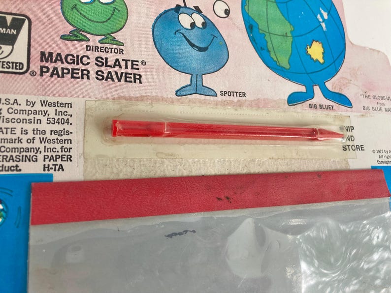 Vintage 1975 Big Blue Marble Magic Slate Paper Saver Made in USA Rare ...