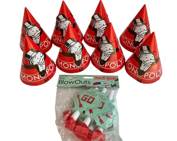 Vintage 1998 Monopoly Birthday Party Hats & Blowouts Lot - Etsy