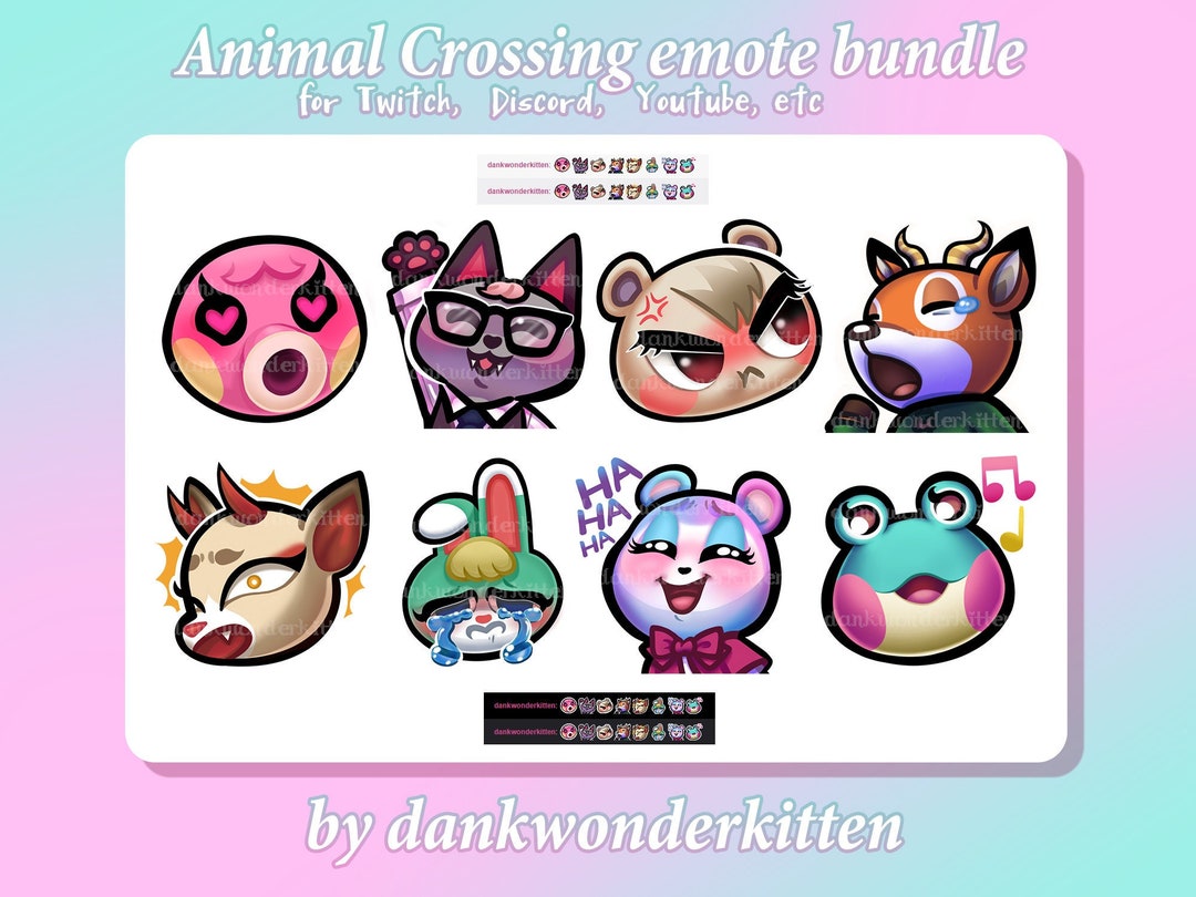 Animal Crossing Villager Emote Bundle 8 Premade Emotes for Twitch ...