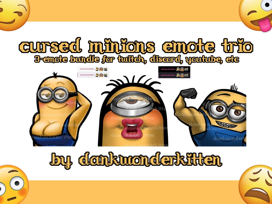 Cursed Minions Premade Ready To Use Emotes Trio Bundle For Twitch Discord Youtube Etc Etsy