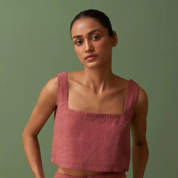 Linen Crop Top - Etsy