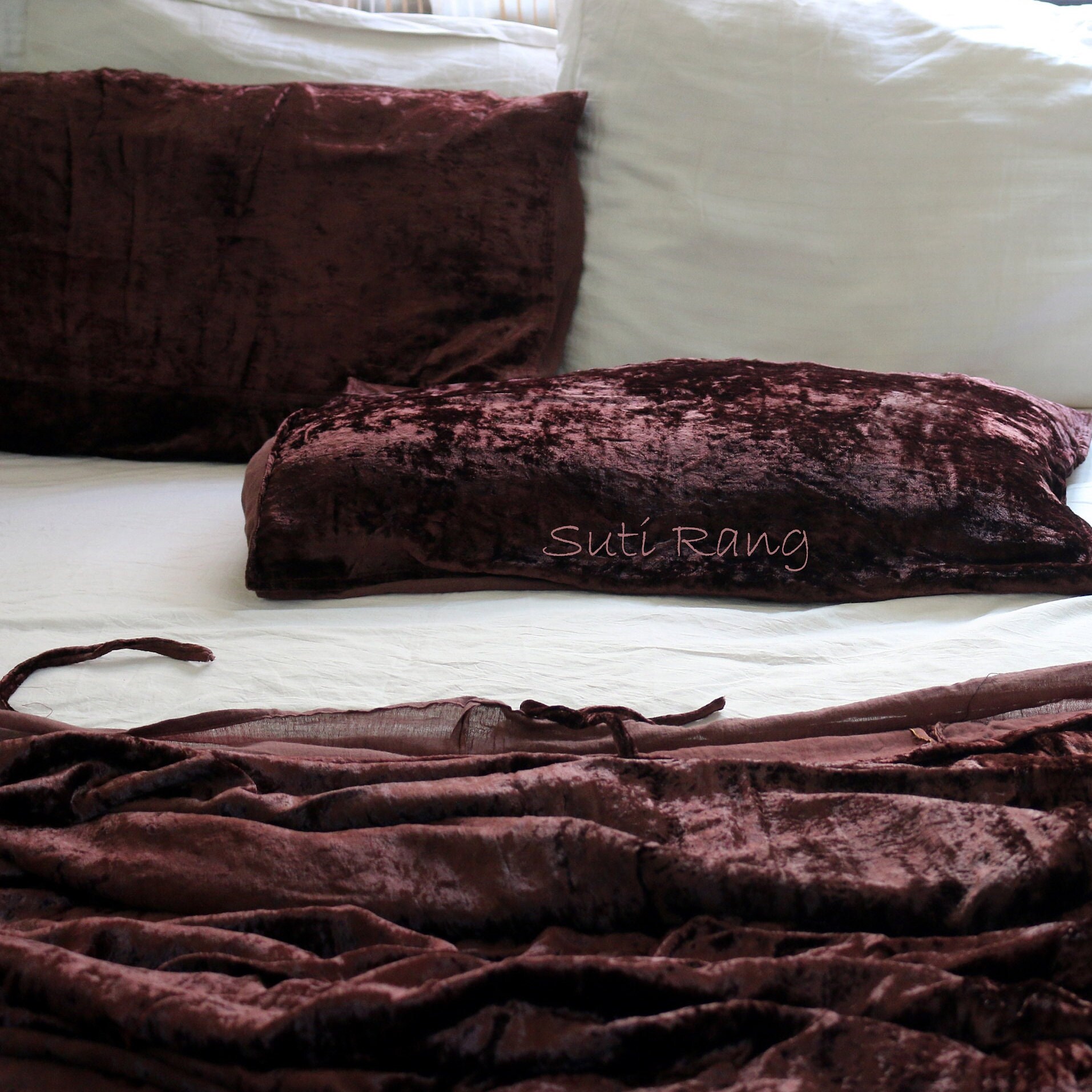 Crushed Velvet Duvet Cover 3 Piece Velvet Bedding Set - Etsy