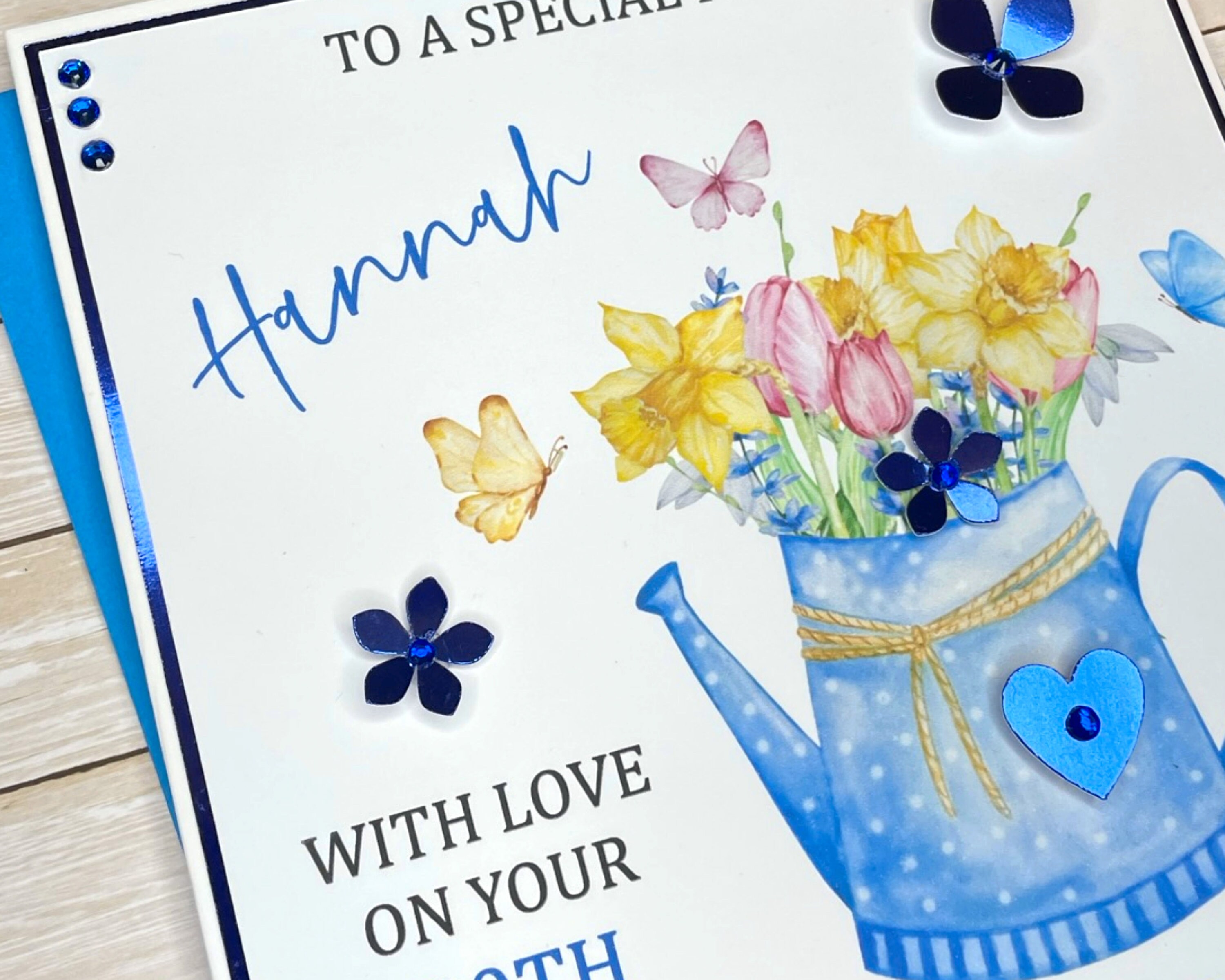 Personalised Handmade Spring Flowers Birthday Card Friend, Mum ...