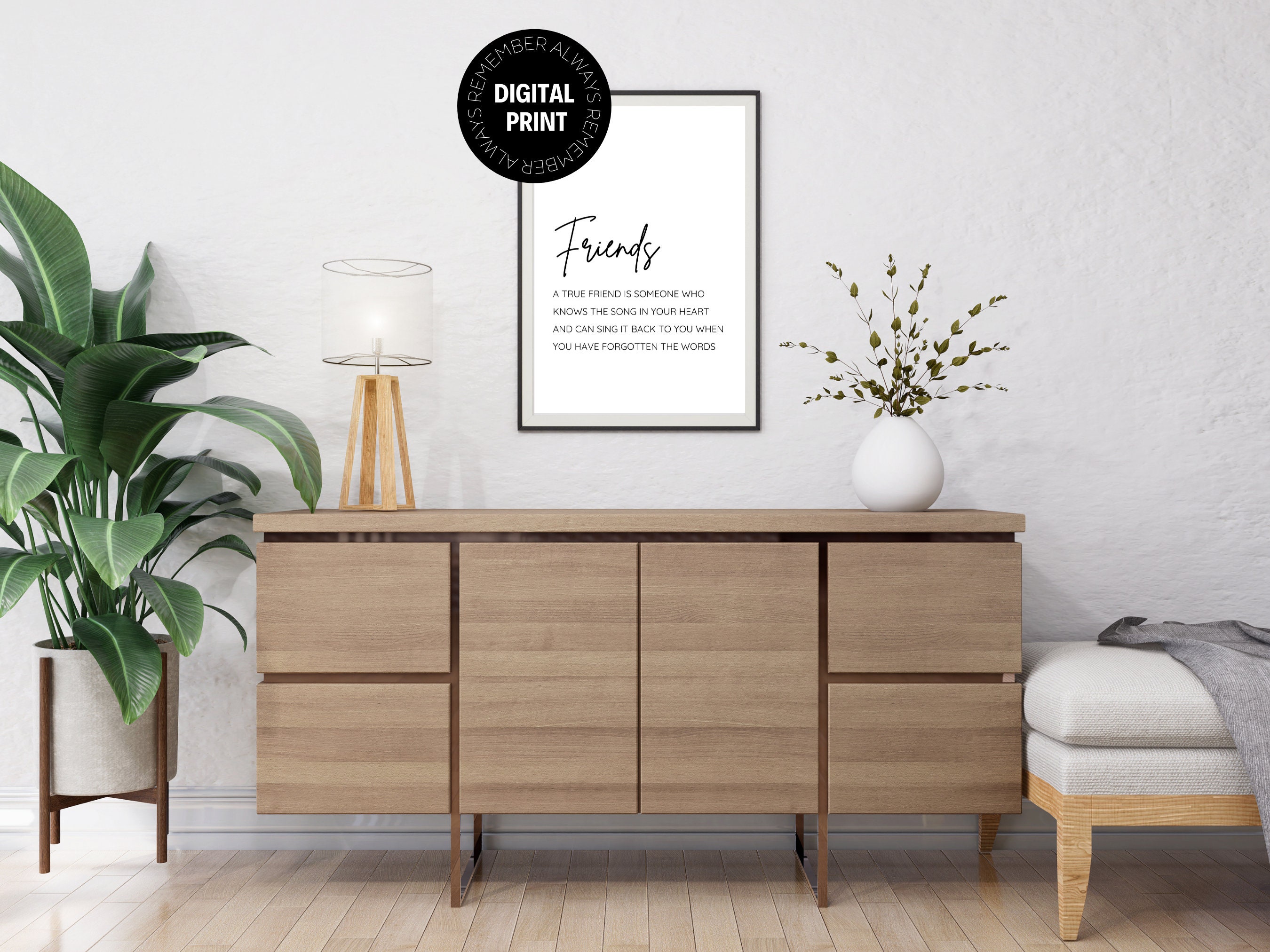 Friends Digital Download Print Printable Wall Art Quote Gift ...