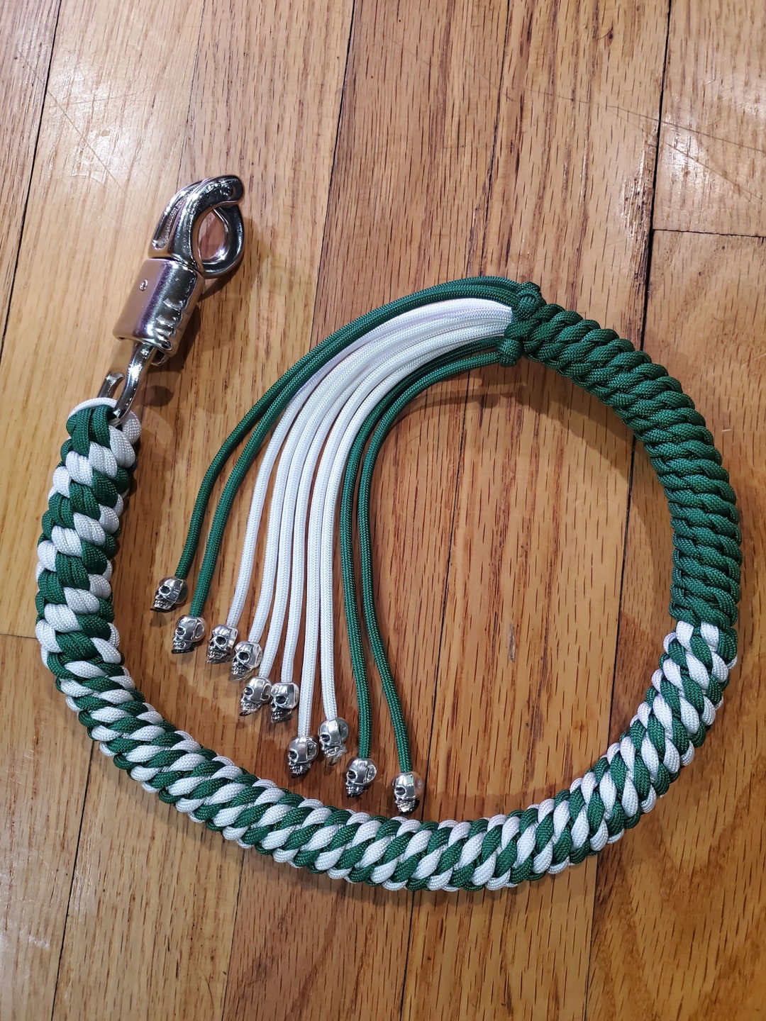 Paracord Motorcycle Get Back Whip (green & White) 29 Inches - Etsy