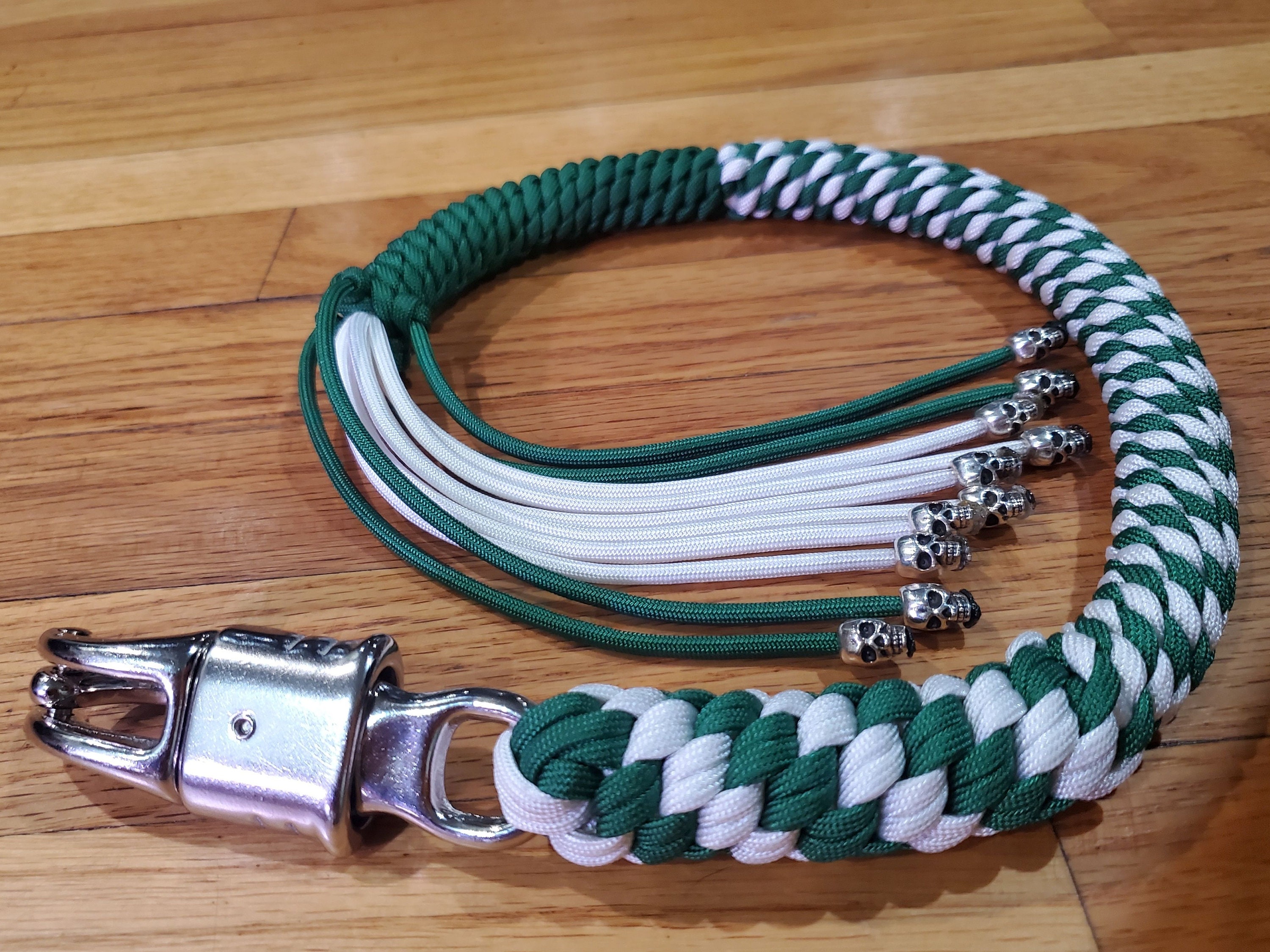 Paracord Motorcycle Get Back Whip (green & White) 29 Inches - Etsy