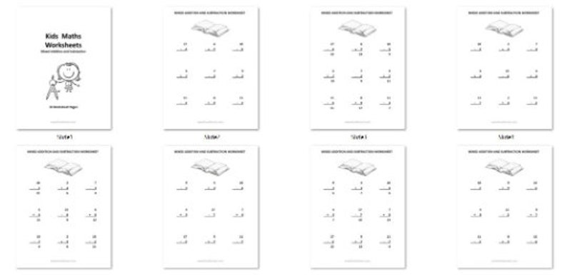 Kids Math Activity Book - Addition & Subtraction - Etsy
