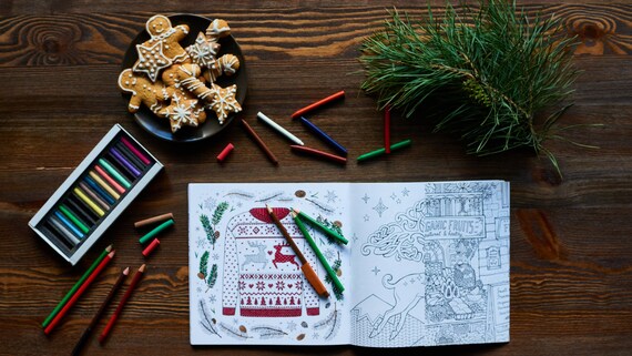 80 Christmas Coloring Pages - Etsy