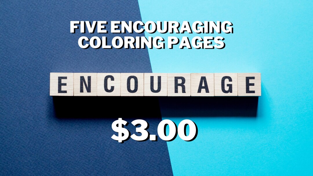 5 Different Encouraging Coloring Pages - Etsy