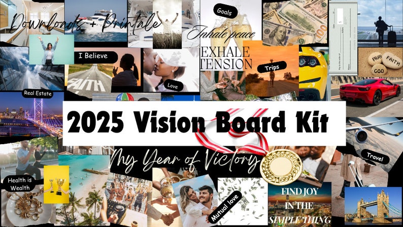 2025 Vision Board Kit With Inspirational Quotes, Affirmations and ...