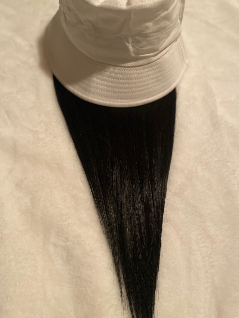 Straight Hair Hat | White Bucket Hat Wig| Wig | Women’s Hair | Summer ...