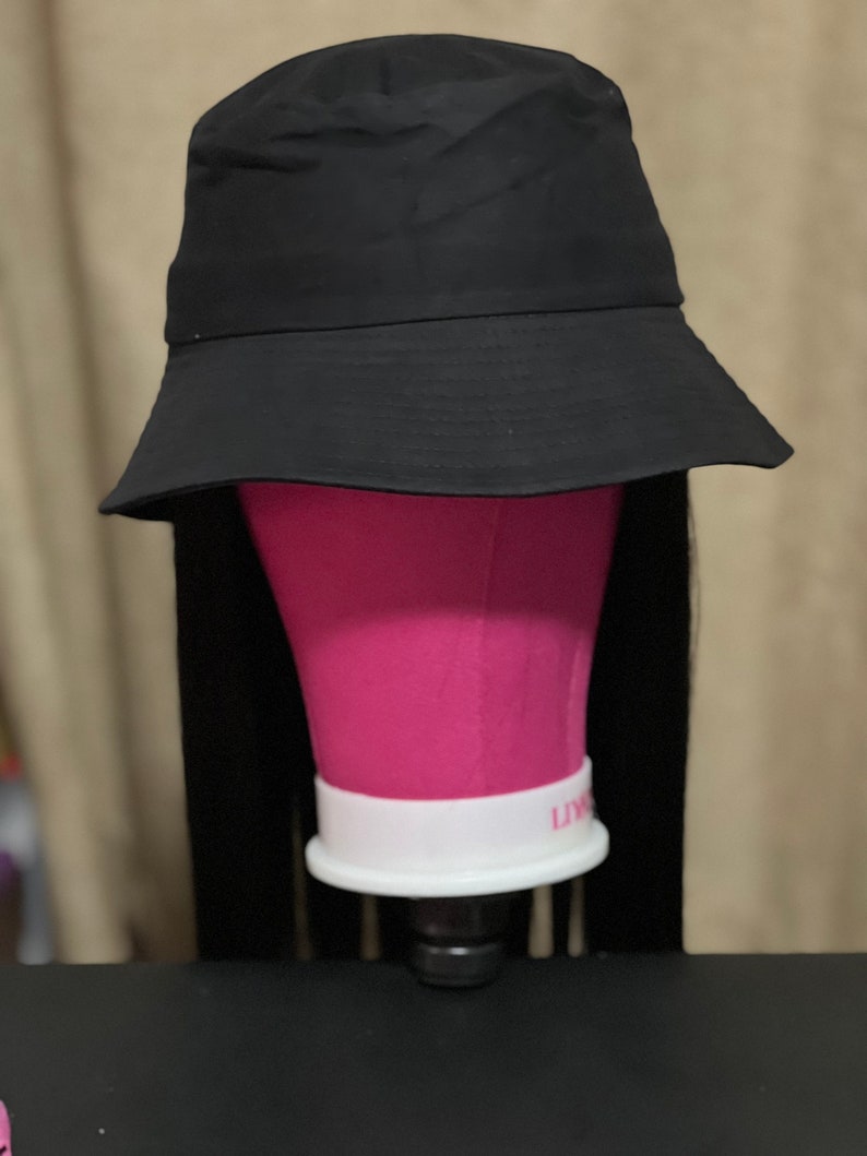 Straight Hair Hat | Black Bucket Hat Wig | Women’s Hair | Spring Hat ...