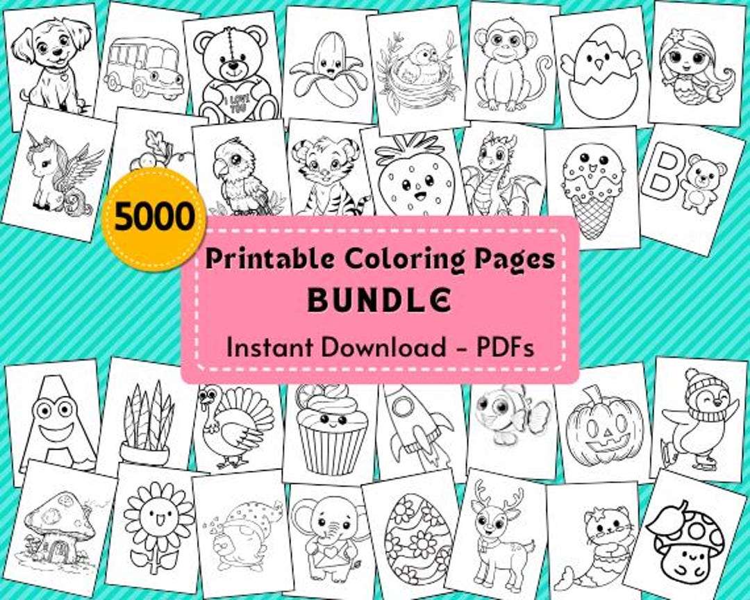 5,000+ Coloring Pages Mega Bundle – 100 Best-selling Digital Coloring ...