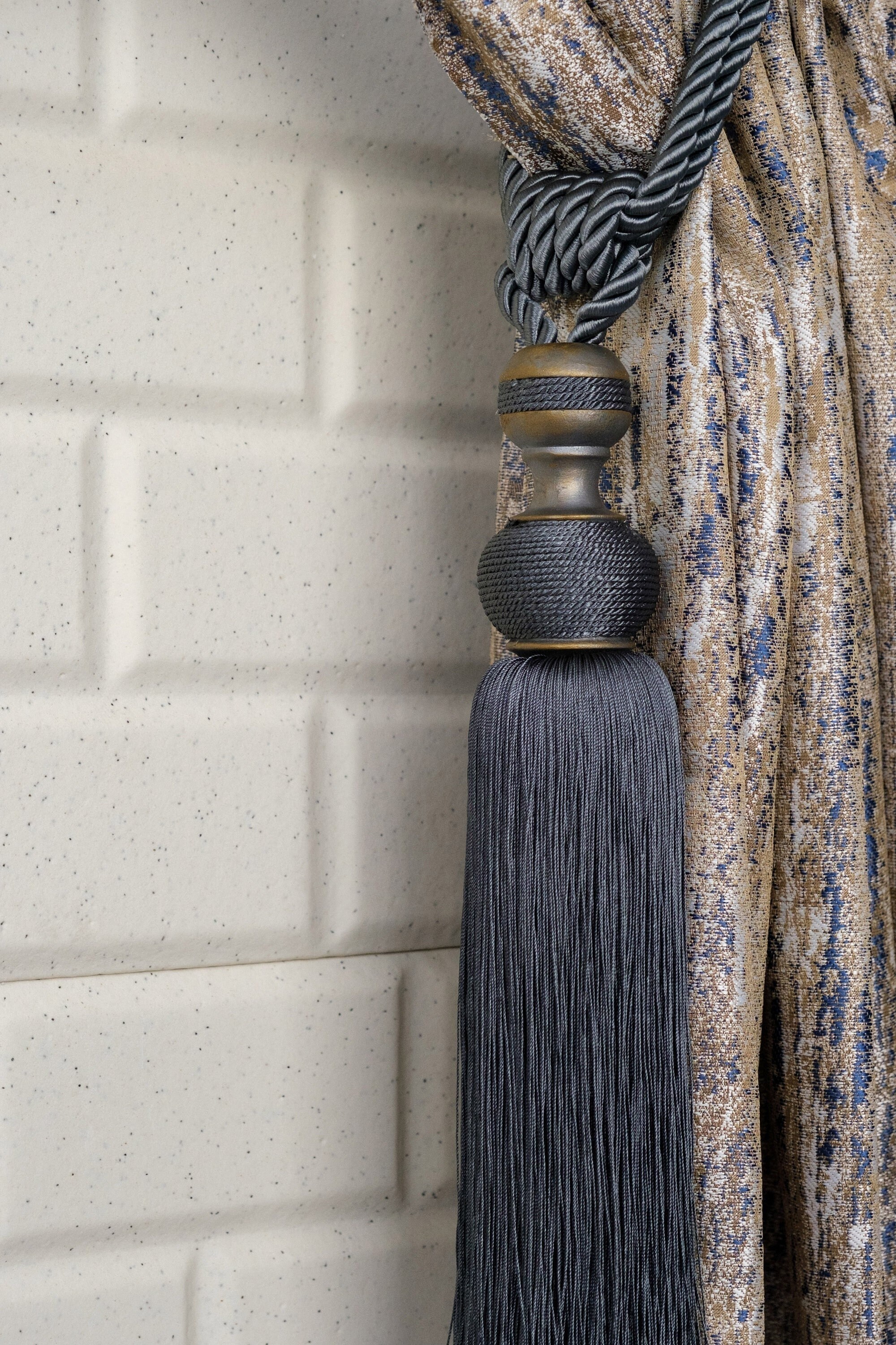 1x Tassel Rope Curtain Tie Backs, Gold Drapery Tassel, Modern White ...