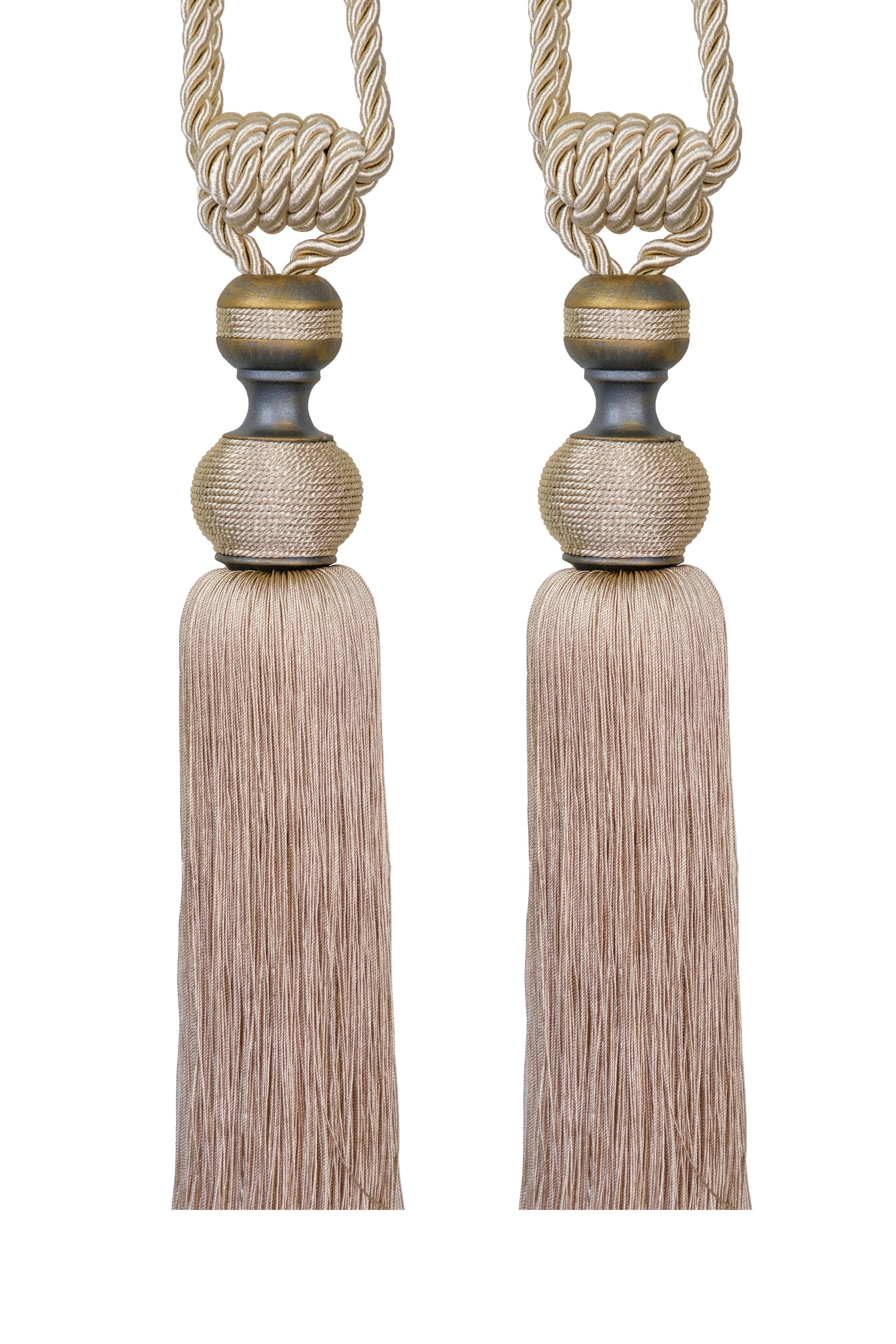1x Tassel Rope Curtain Tie Backs, Gold Drapery Tassel, Modern White ...