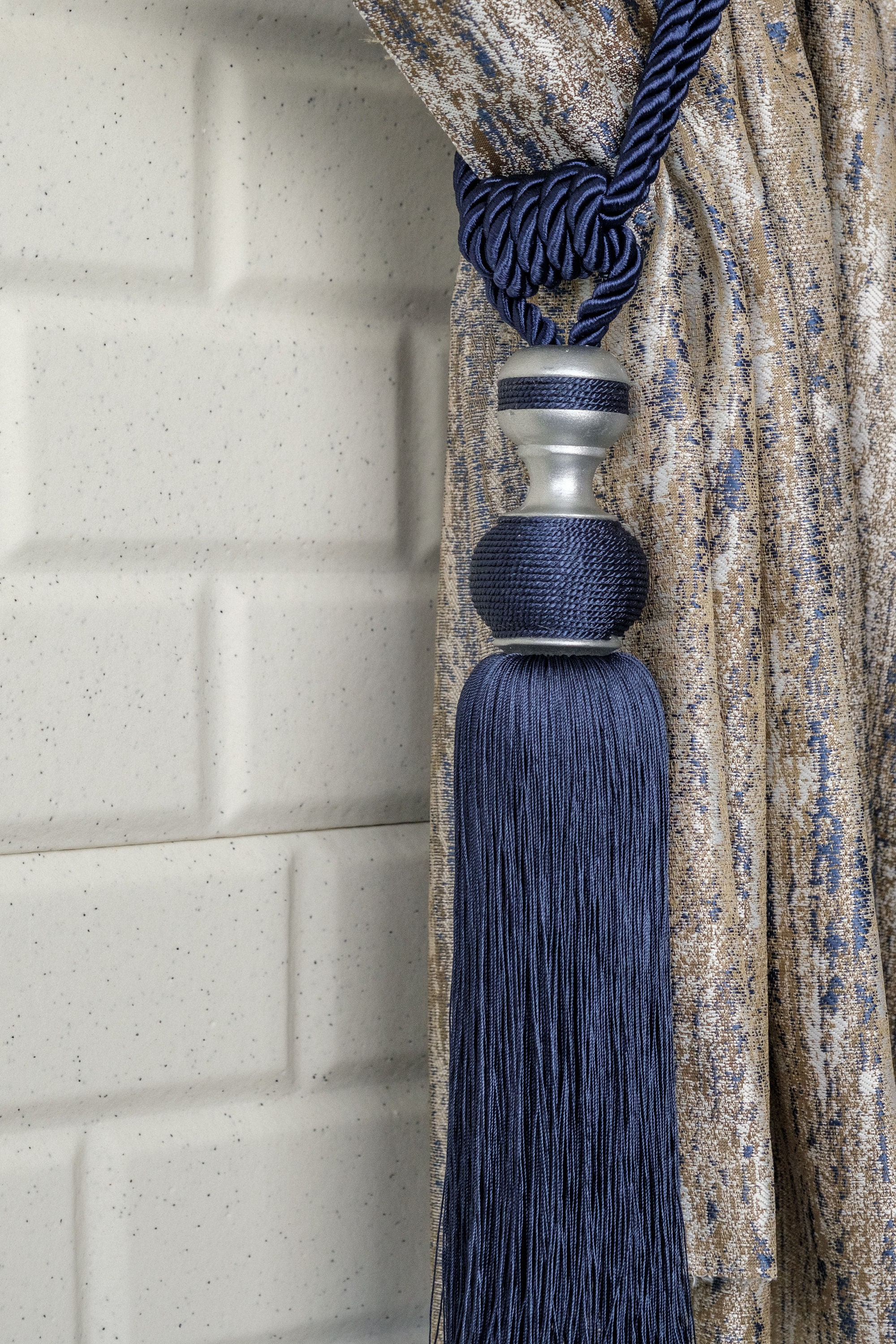 1x Tassel Rope Curtain Tie Backs, Gold Drapery Tassel, Modern White ...