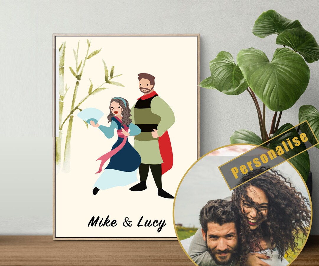 Personalised Digital Print, Custom Couple Wall Art, Minimalist Couple ...