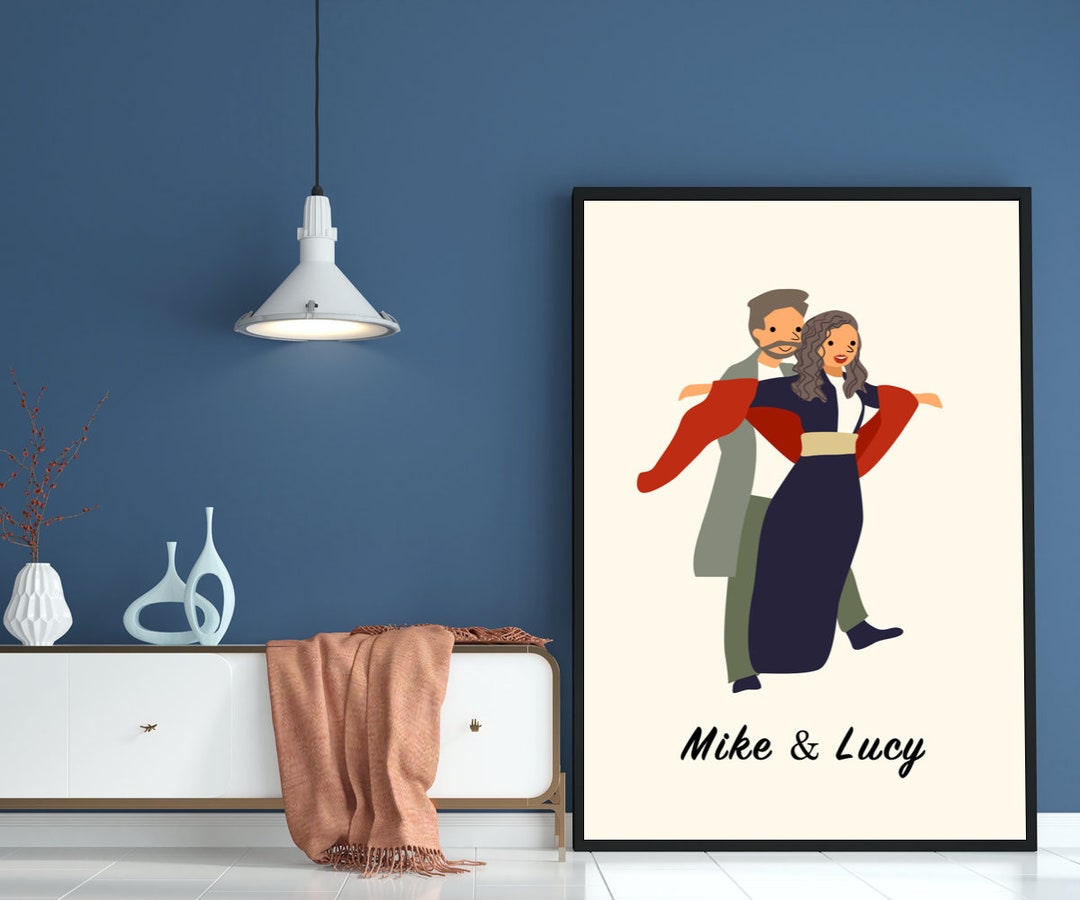 Personalised Lover Digital Print, Custom Couple Wall Art, Minimalist ...