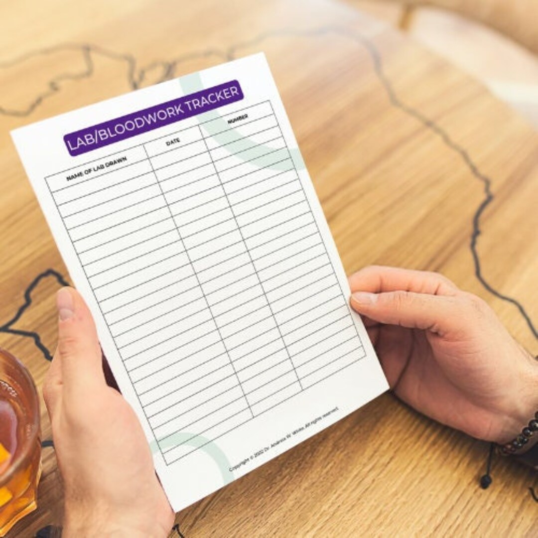 Lab Test Log L Blood Work Tracker L Blood Test Log - Etsy