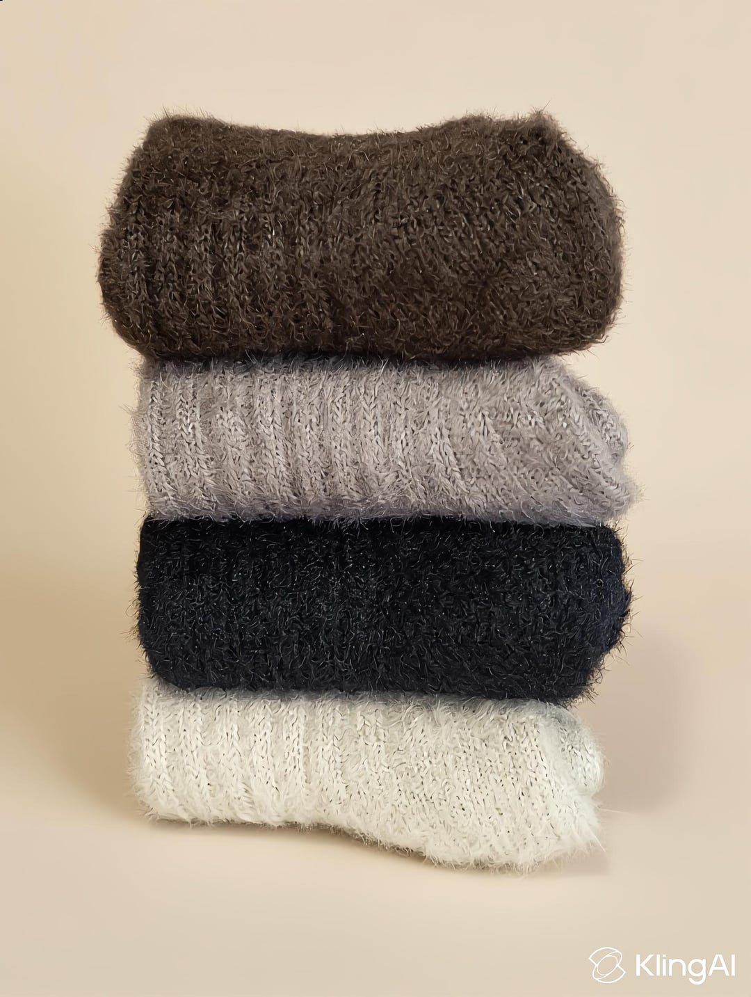4 Pairs Fluffy Angora Warm Unisex Socks 100 % Wool, Gift for Her , Size ...
