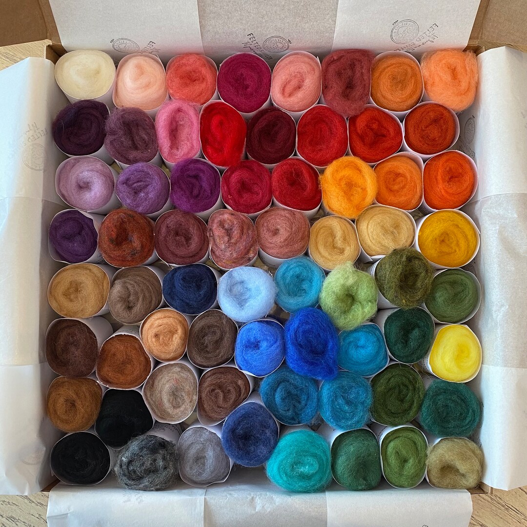 Needle Felting Wool 65 Colors Set, 4g Each, Painting With Wool, Wool ...