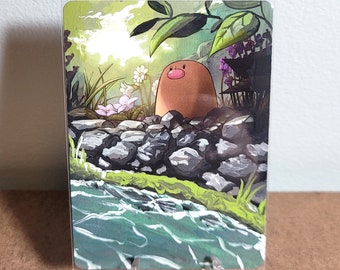 Artist Trading Cards Diglett painted Pokemon card 85/132 Art ...