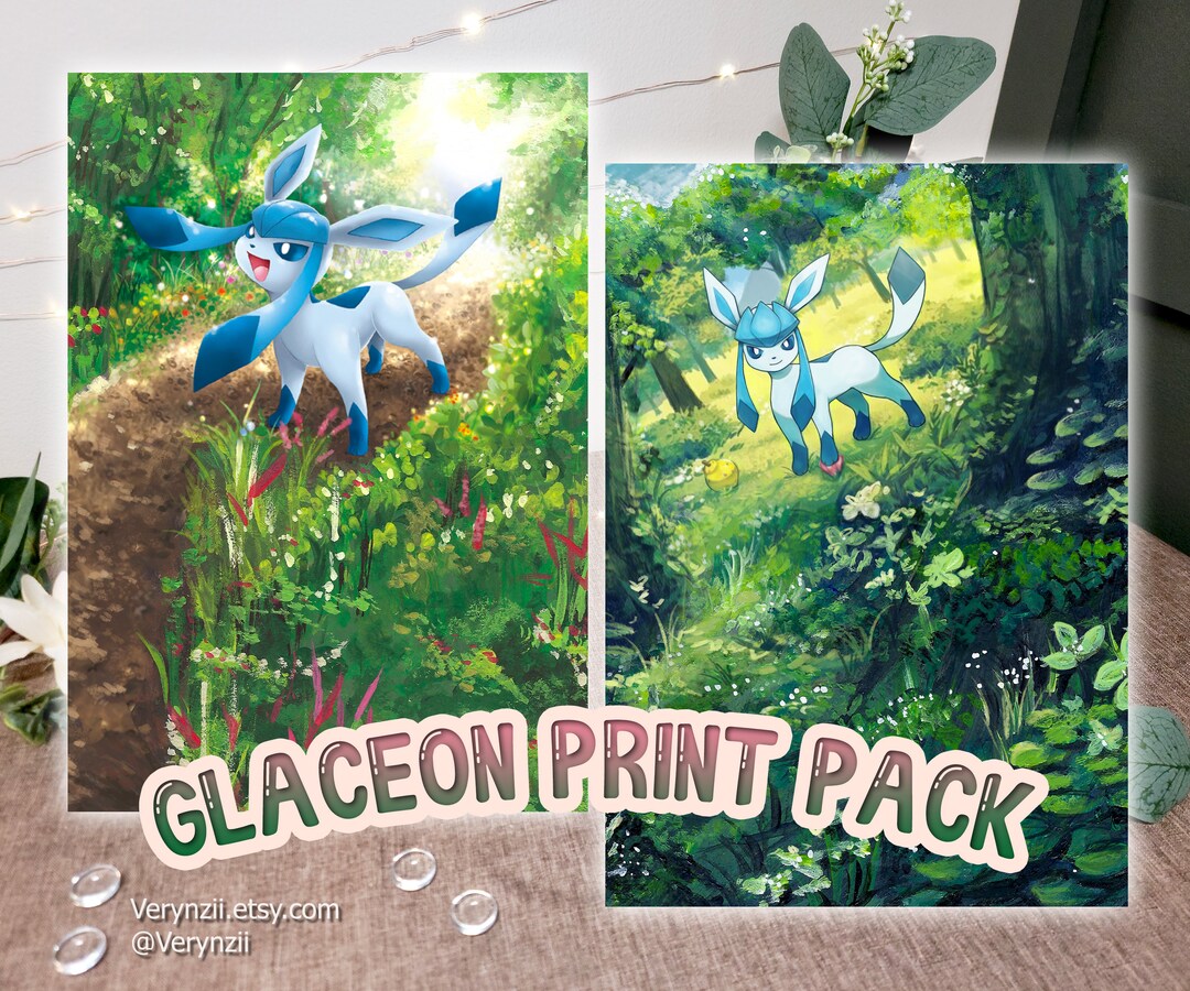 Glaceon Glossy Print 2er Pack Handgemachte A5 Sammelkarten Art - Etsy.de