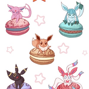 Eeveeroons! | Pokemon Eevee Macaroon Evolutions - 5 Vinyl Glossy ...