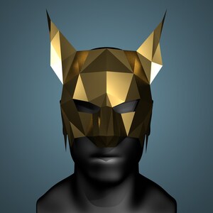 Lynx Mask DIY, Low Poly Mask, Paper Craft Mask, PDF/DXF Template 3D ...