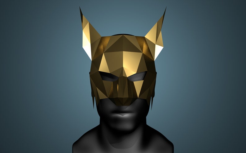 Lynx Mask DIY, Low Poly Mask, Paper Craft Mask, PDF/DXF Template 3D ...