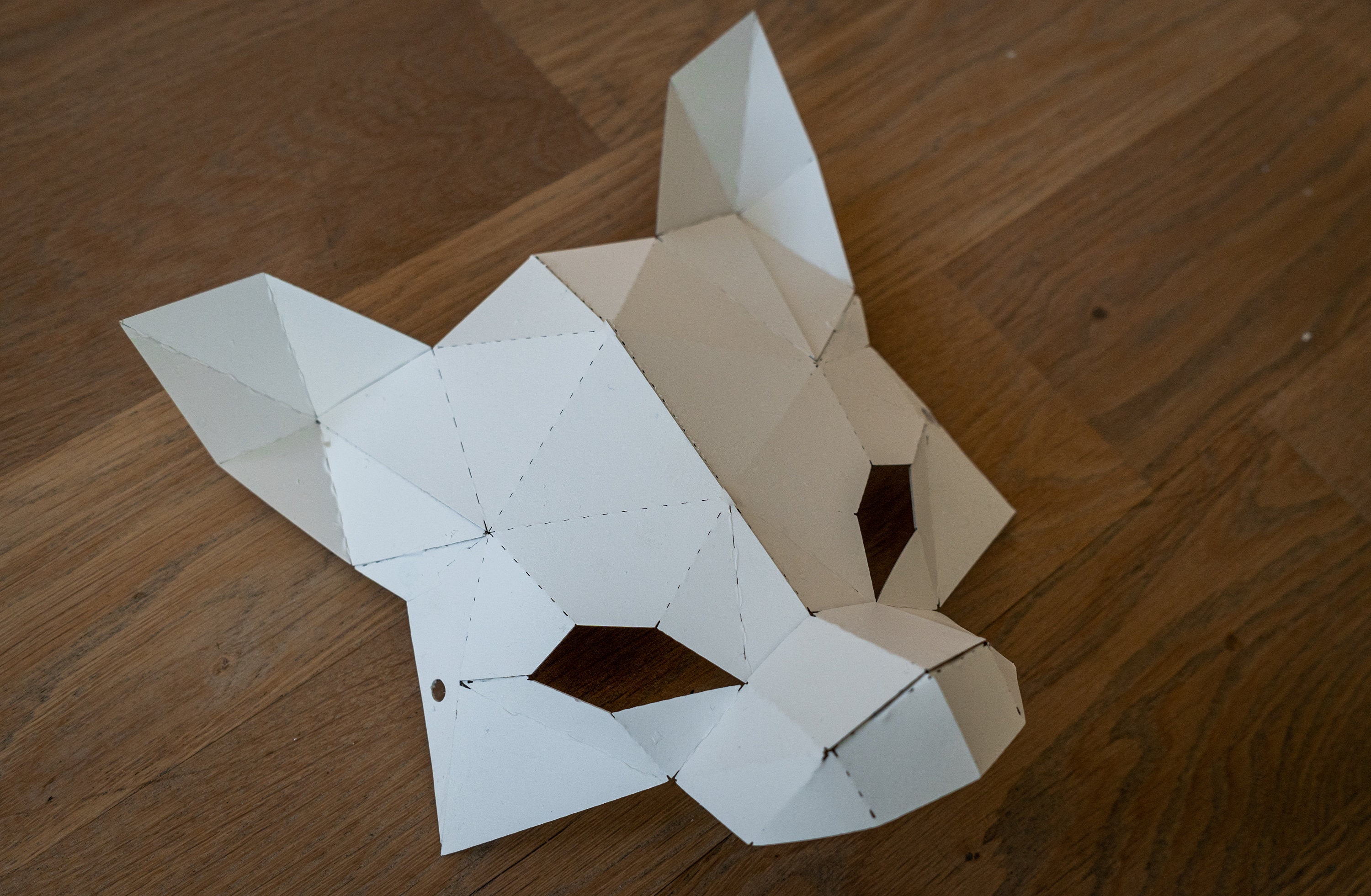 Fox Mask DIY, Low Poly Mask, Paper Craft Mask, PDF/DXF Template 3D Mask ...