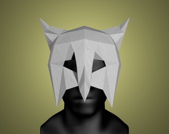 Lynx Mask DIY, Low Poly Mask, Paper Craft Mask, PDF/DXF Template 3D ...