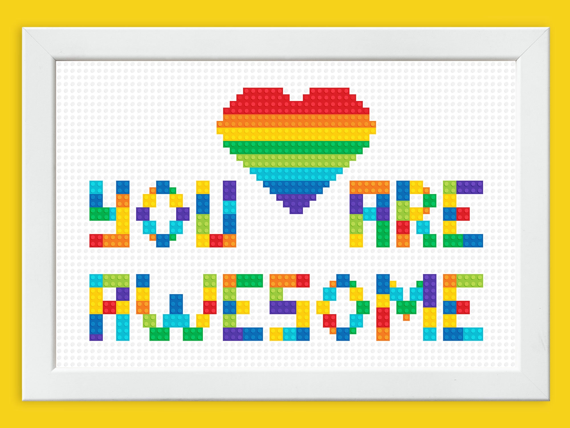 Rainbow Heart Wall Decal, Heart Poster, Kids Room Decor Art Print ...