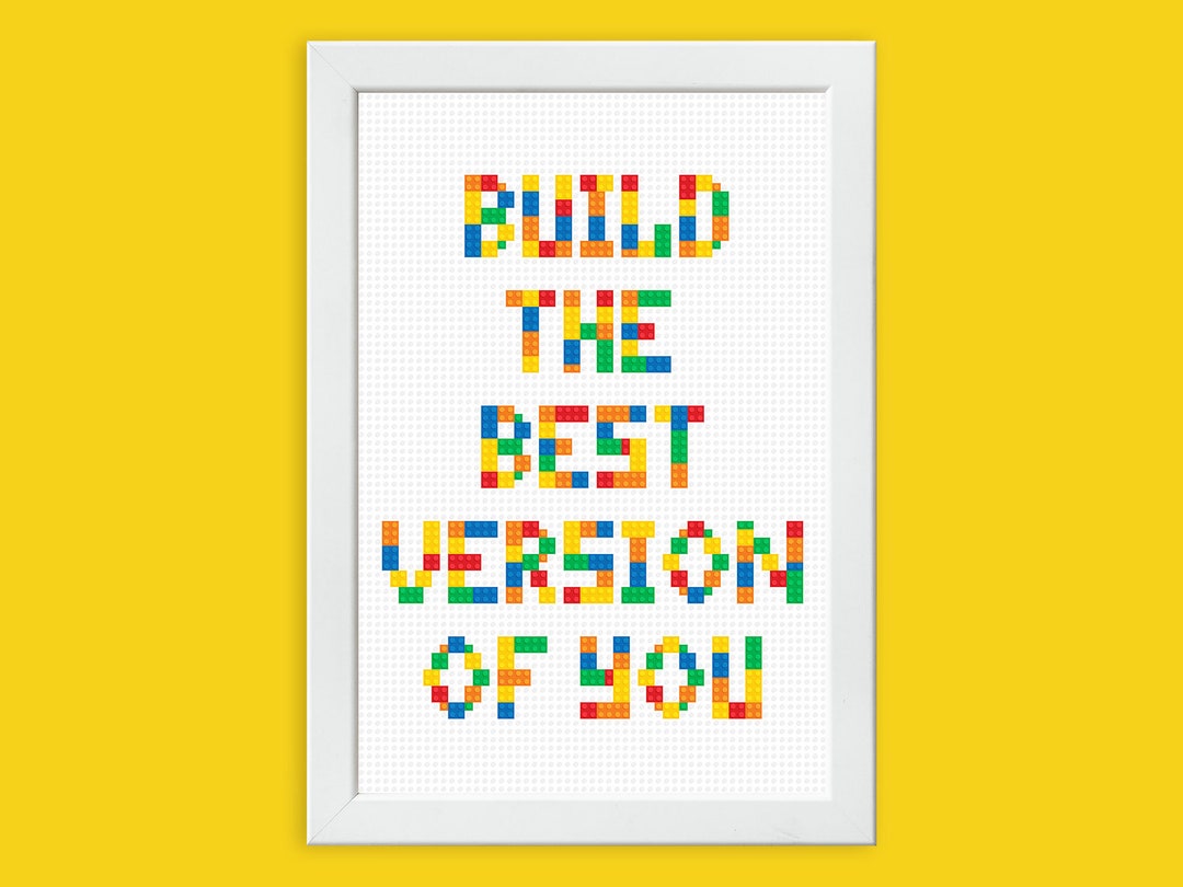 Building Blocks Font Art: Motivational Kids Room Decor (digital ...