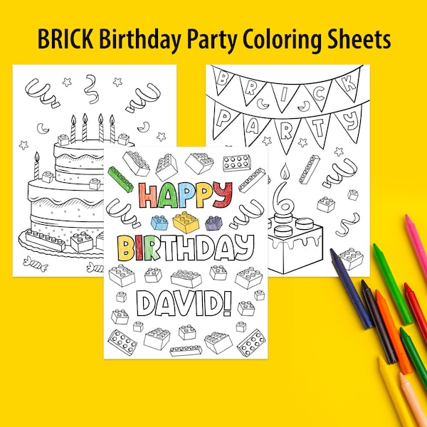 Brick Coloring Sheets - Etsy