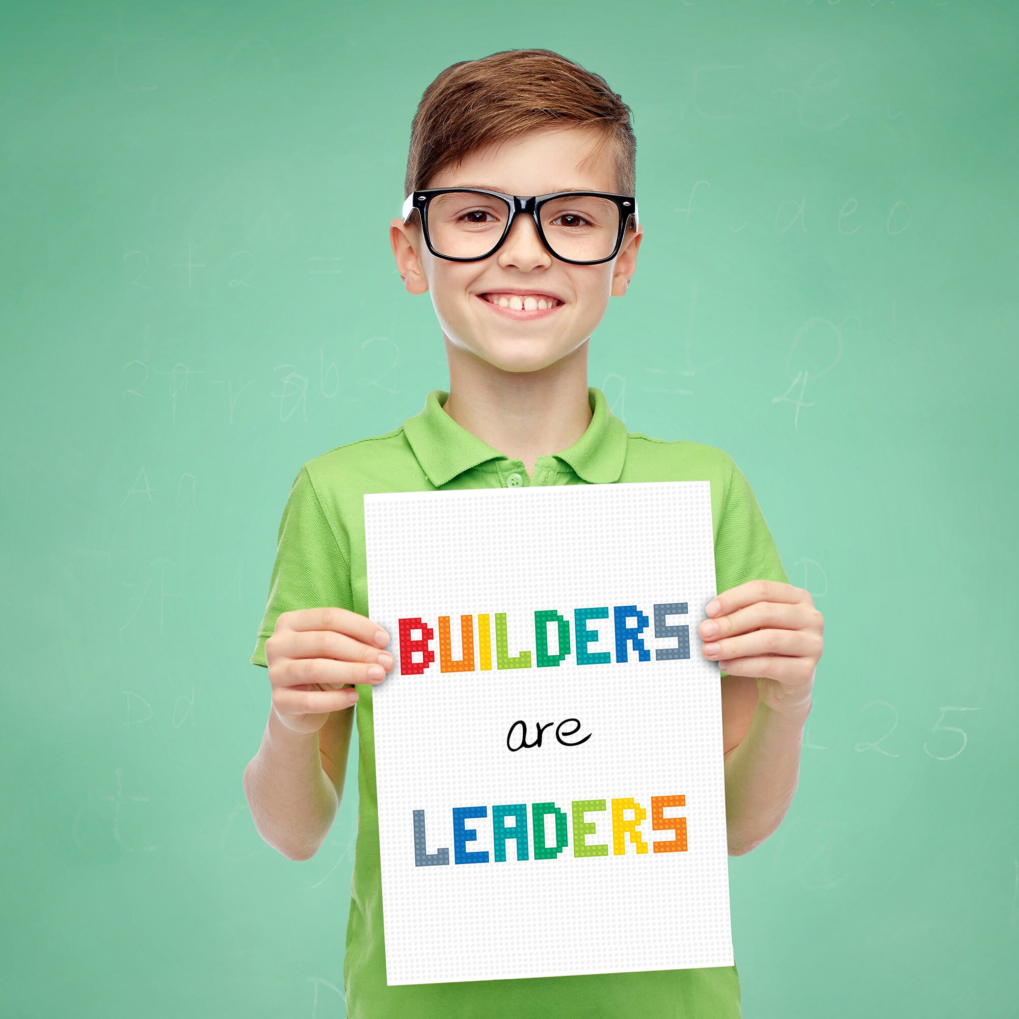 Builders Are Leaders, Kids Room Decor Art Print, Building Blocks ...