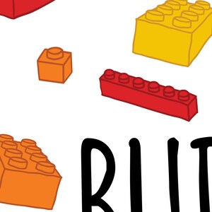 3 X Colourful Bricks Art Print Set, Game Room Decor Poster, Kids Room ...