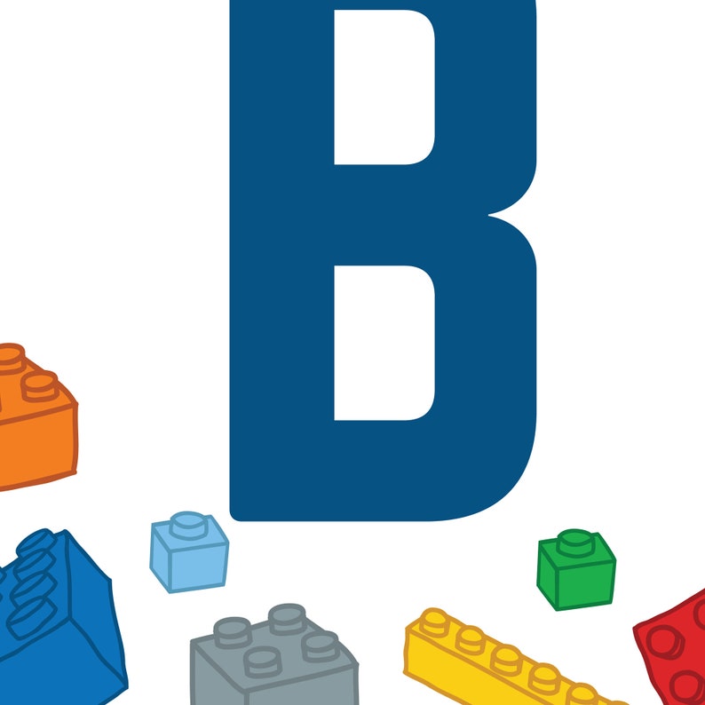 Building Blocks Alphabet Banner: Custom Name Birthday Decor (digital ...